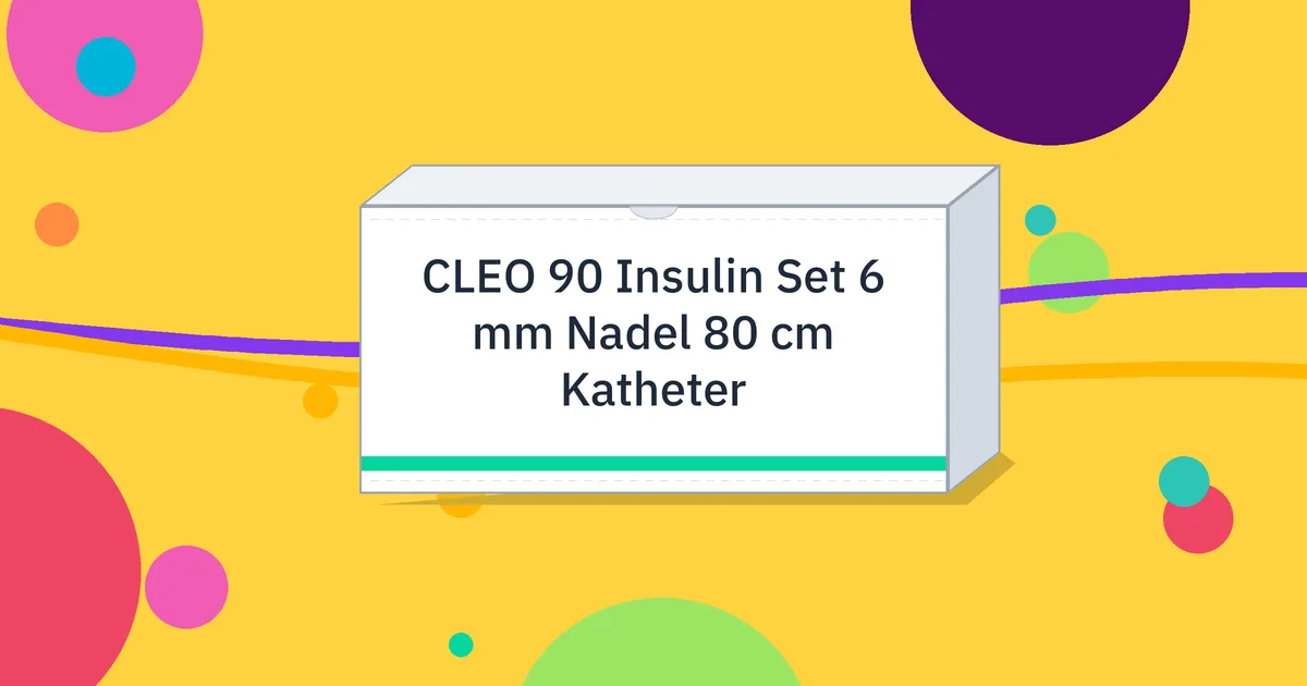 Symbolbild: Packung mit der Aufschrift CLEO 90 Insulin Set 6 mm Nadel 80 cm Katheter (PZN 02908873) – Verfügbarkeit und Bezug in Apotheken in Frankfurt am Main