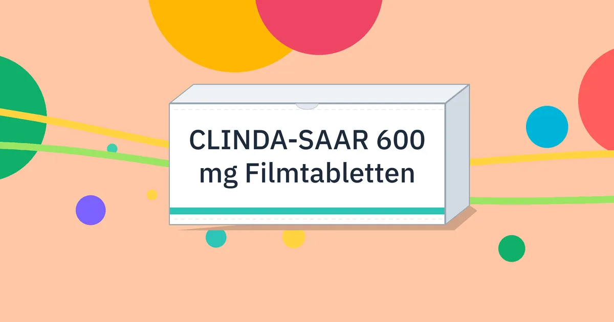 Symbolbild: Packung mit der Aufschrift CLINDA-SAAR 600 mg Filmtabletten (PZN 10398280) – Verfügbarkeit und Bezug in Apotheken in Frankfurt am Main