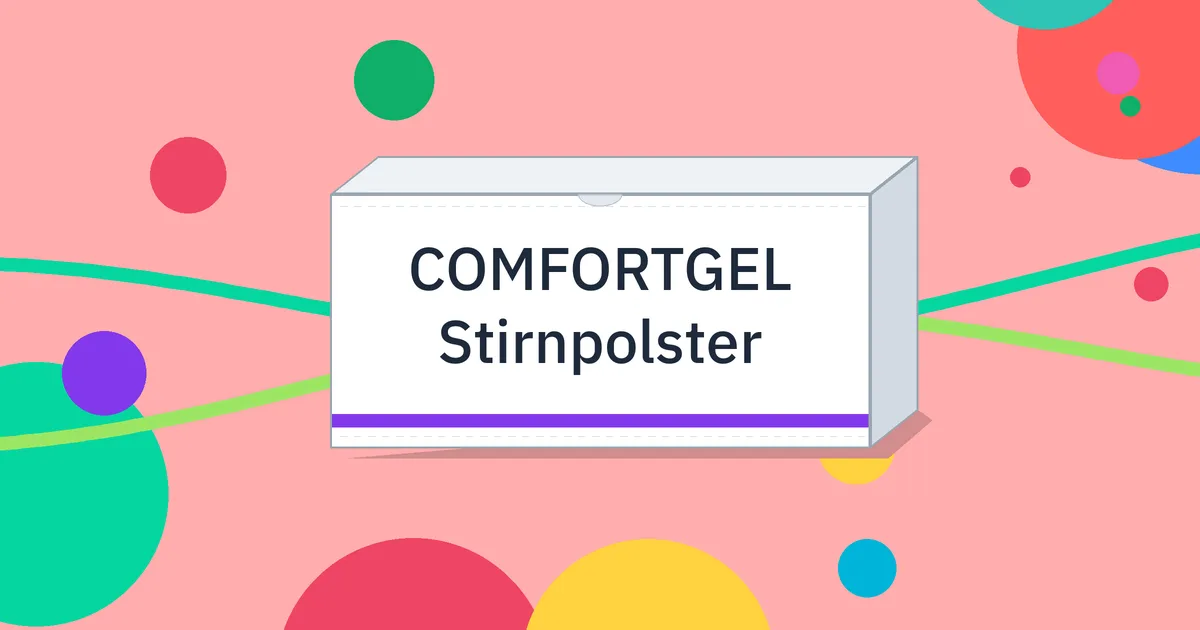 Symbolbild: Packung mit der Aufschrift COMFORTGEL Stirnpolster (PZN 02760956) – Verfügbarkeit und Bezug in Apotheken in Frankfurt am Main