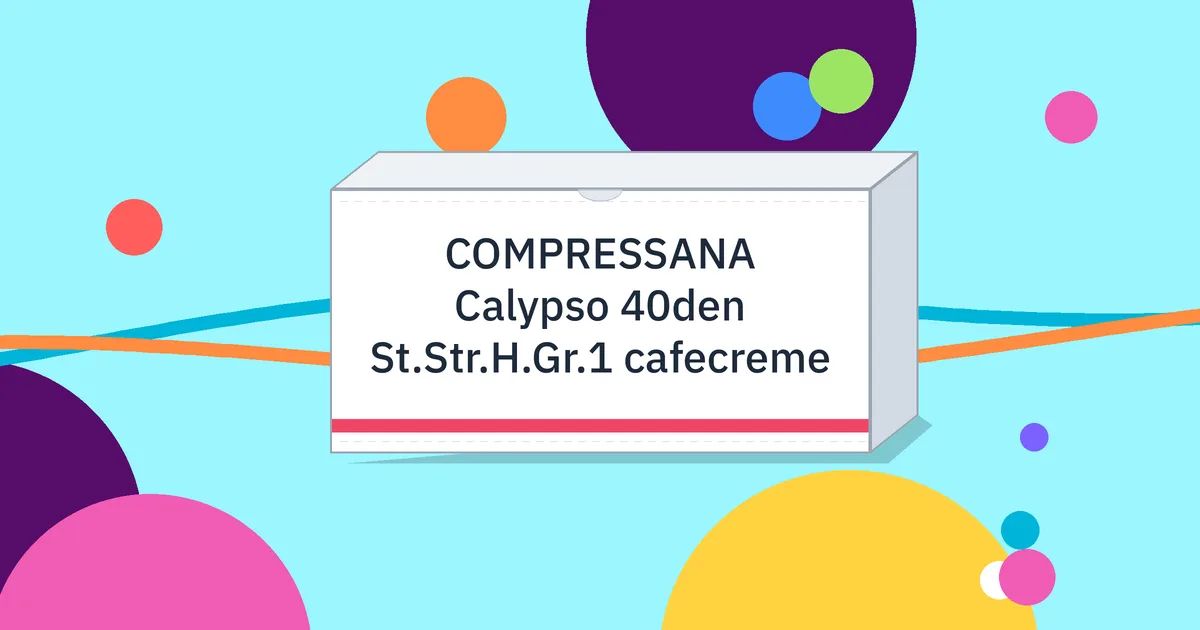 Symbolbild: Packung mit der Aufschrift COMPRESSANA Calypso 40den St.Str.H.Gr.1 cafecreme (PZN 07719757) – Verfügbarkeit und Bezug in Apotheken in Frankfurt am Main