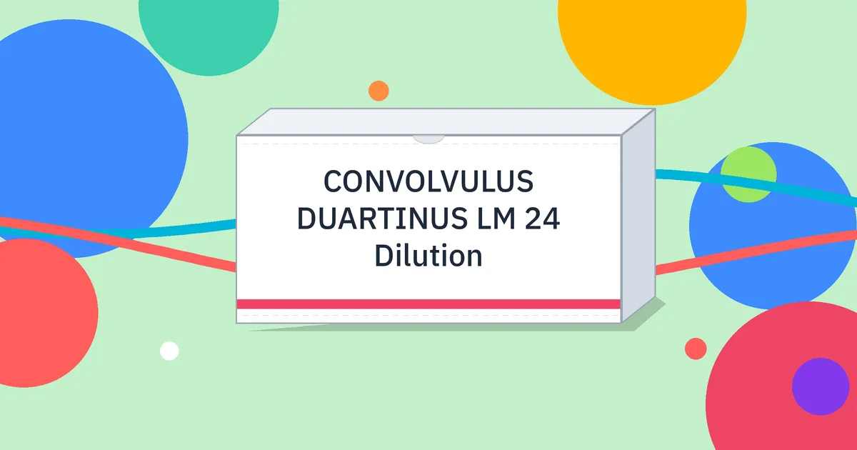 Symbolbild: Packung mit der Aufschrift CONVOLVULUS DUARTINUS LM 24 Dilution (PZN 13450785) – Verfügbarkeit und Bezug in Apotheken in Frankfurt am Main