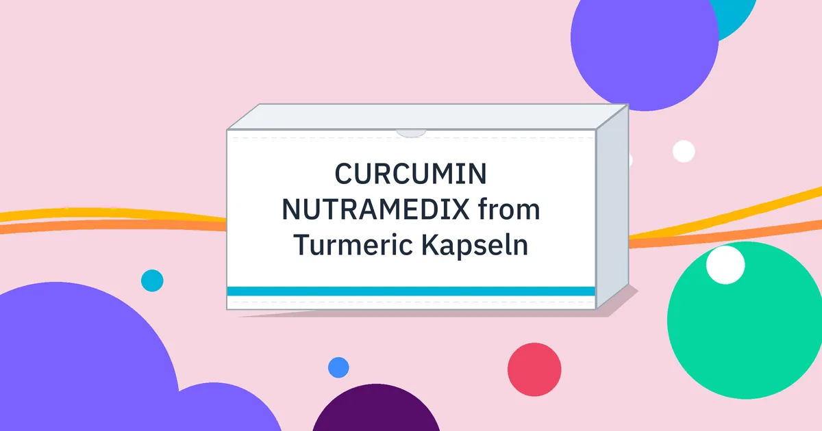 Symbolbild: Packung mit der Aufschrift CURCUMIN NUTRAMEDIX from Turmeric Kapseln (PZN 18103462) – Verfügbarkeit und Bezug in Apotheken in Frankfurt am Main