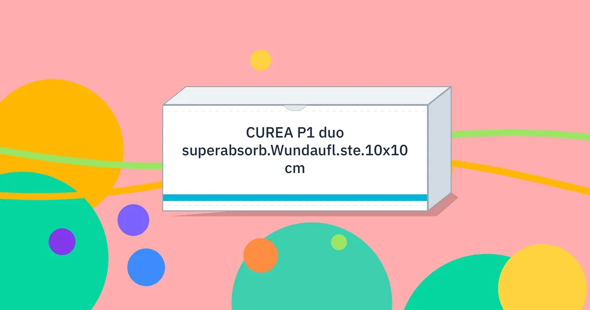 Symbolbild: Packung mit der Aufschrift CUREA P1 duo superabsorb.Wundaufl.ste.10x10 cm (PZN 11669640) – Verfügbarkeit und Bezug in Apotheken in Frankfurt am Main