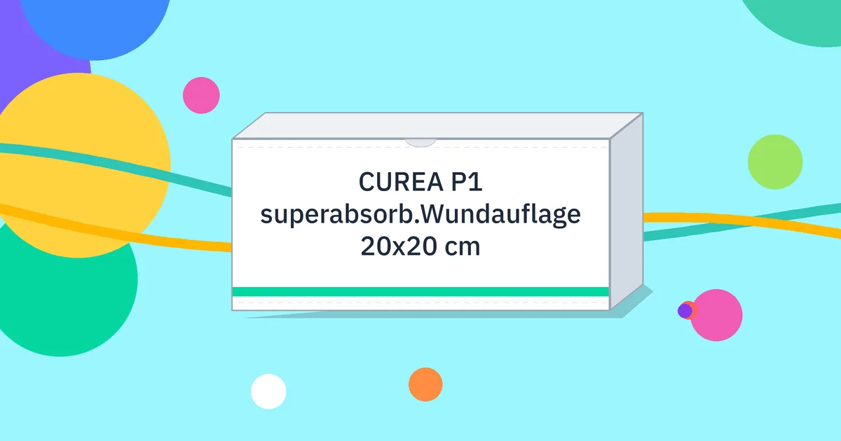 Symbolbild: Packung mit der Aufschrift CUREA P1 superabsorb.Wundauflage 20x20 cm (PZN 04122711) – Verfügbarkeit und Bezug in Apotheken in Frankfurt am Main