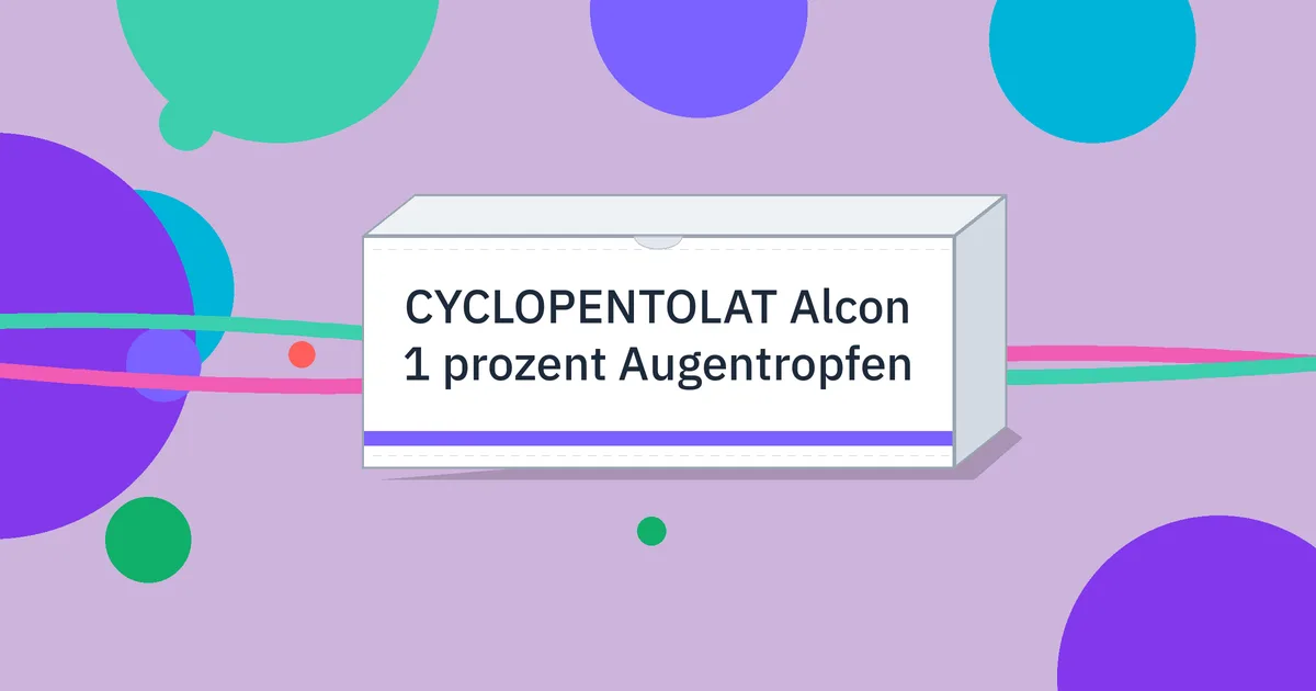 Symbolbild: Packung mit der Aufschrift CYCLOPENTOLAT Alcon 1 prozent Augentropfen (PZN 01491276) – Verfügbarkeit und Bezug in Apotheken in Frankfurt am Main