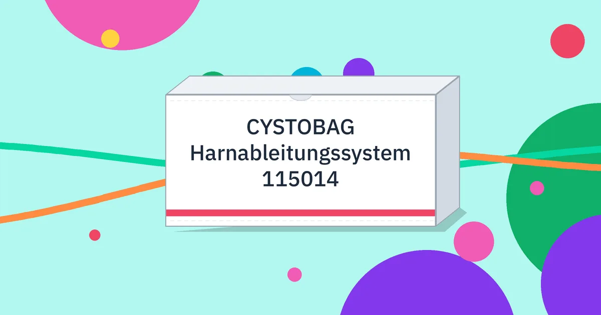 Symbolbild: Packung mit der Aufschrift CYSTOBAG Harnableitungssystem 115014 (PZN 07007637) – Verfügbarkeit und Bezug in Apotheken in Frankfurt am Main