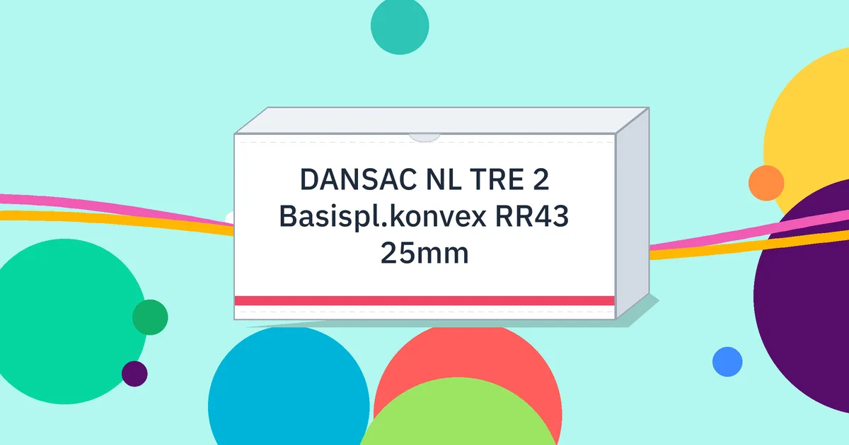 Symbolbild: Packung mit der Aufschrift DANSAC NL TRE 2 Basispl.konvex RR43 25mm (PZN 15302758) – Verfügbarkeit und Bezug in Apotheken in Frankfurt am Main
