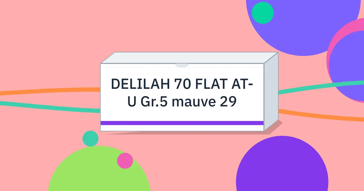 Symbolbild: Packung mit der Aufschrift DELILAH 70 FLAT AT-U Gr.5 mauve 29 (PZN 13849091) – Verfügbarkeit und Bezug in Apotheken in Frankfurt am Main