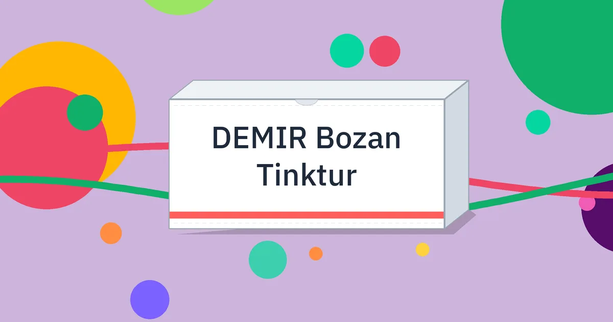 Symbolbild: Packung mit der Aufschrift DEMIR Bozan Tinktur (PZN 17186960) – Verfügbarkeit und Bezug in Apotheken in Frankfurt am Main
