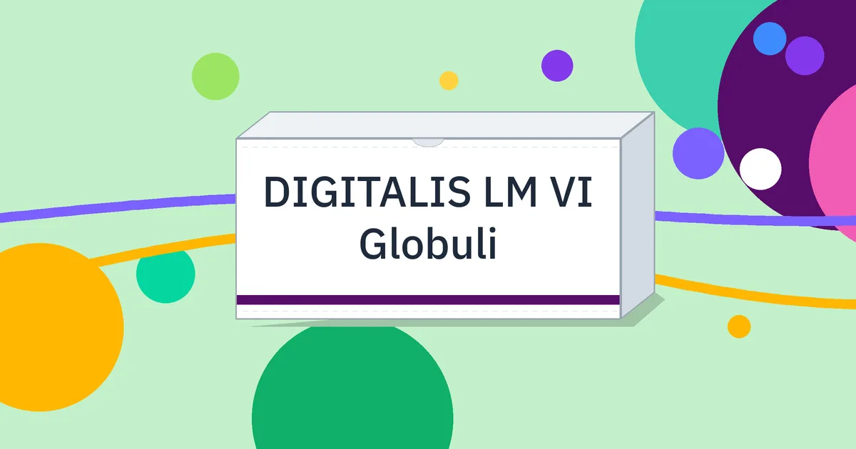 Symbolbild: Packung mit der Aufschrift DIGITALIS LM VI Globuli (PZN 04504358) – Verfügbarkeit und Bezug in Apotheken in Frankfurt am Main