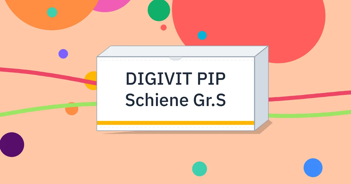 Symbolbild: Packung mit der Aufschrift DIGIVIT PIP Schiene Gr.S (PZN 11608383) – Verfügbarkeit und Bezug in Apotheken in Frankfurt am Main
