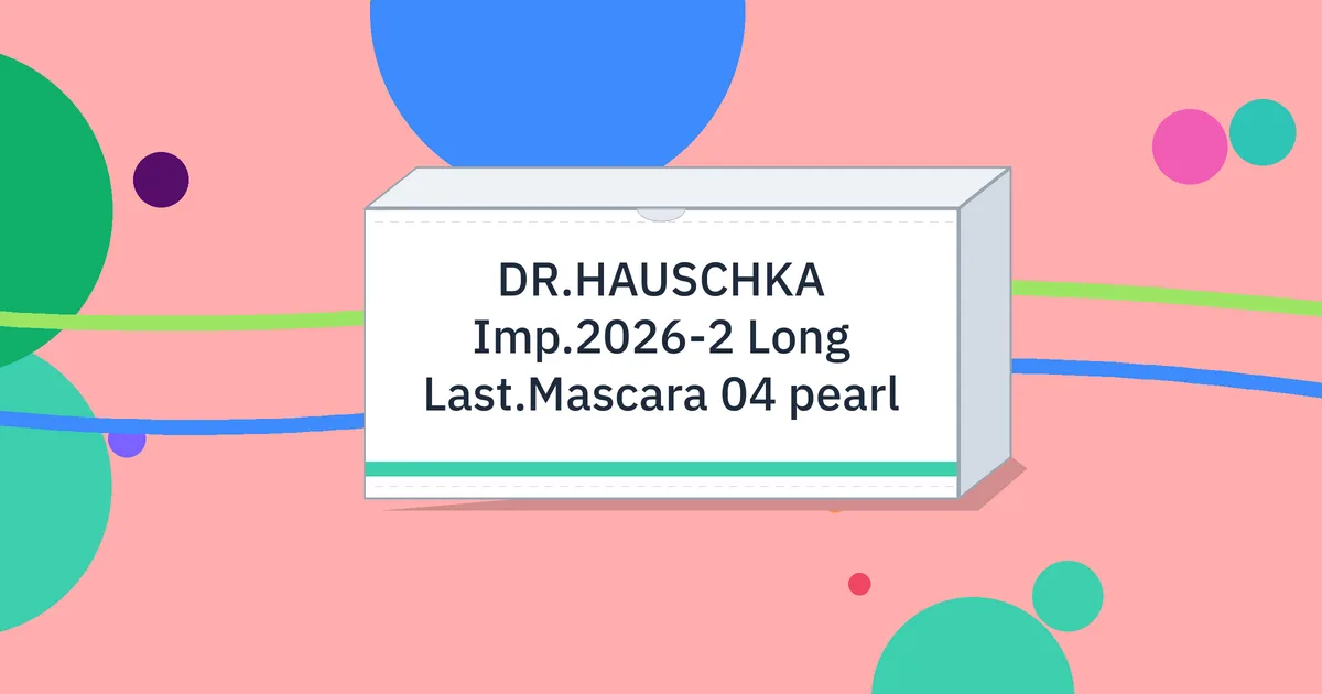 Symbolbild: Packung mit der Aufschrift DR.HAUSCHKA Imp.2026-2 Long Last.Mascara 04 pearl (PZN 19869781) – Verfügbarkeit und Bezug in Apotheken in Frankfurt am Main