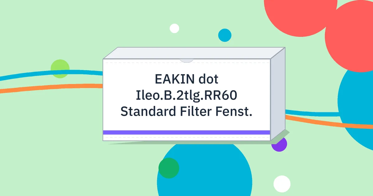 Symbolbild: Packung mit der Aufschrift EAKIN dot Ileo.B.2tlg.RR60 Standard Filter Fenst. (PZN 11870365) – Verfügbarkeit und Bezug in Apotheken in Frankfurt am Main