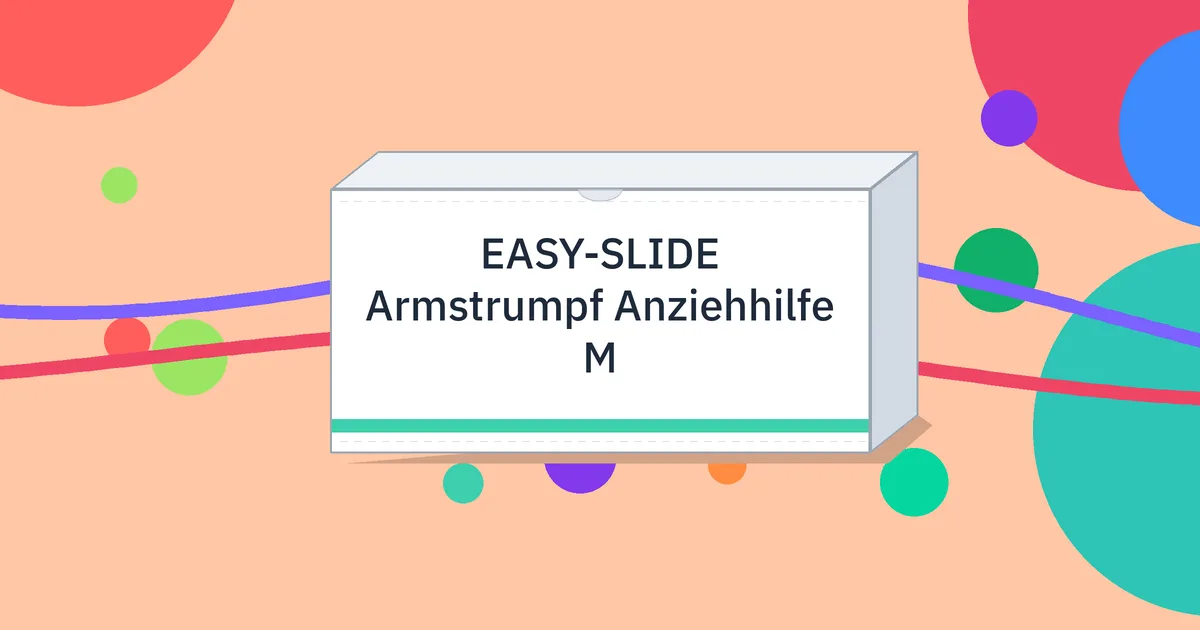 Symbolbild: Packung mit der Aufschrift EASY-SLIDE Armstrumpf Anziehhilfe M (PZN 18413949) – Verfügbarkeit und Bezug in Apotheken in Frankfurt am Main