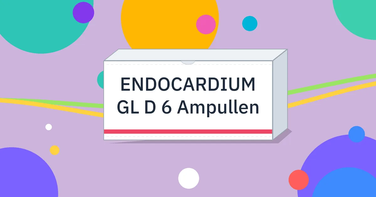 Symbolbild: Packung mit der Aufschrift ENDOCARDIUM GL D 6 Ampullen (PZN 02920503) – Verfügbarkeit und Bezug in Apotheken in Frankfurt am Main