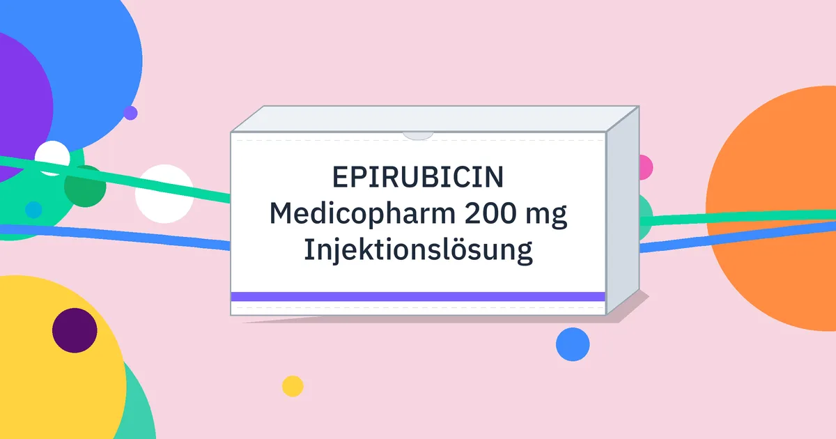 Symbolbild: Packung mit der Aufschrift EPIRUBICIN Medicopharm 200 mg Injektionslösung (PZN 05351715) – Verfügbarkeit und Bezug in Apotheken in Frankfurt am Main