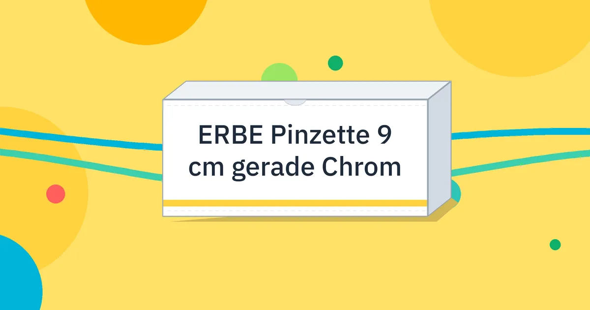 Symbolbild: Packung mit der Aufschrift ERBE Pinzette 9 cm gerade Chrom (PZN 20052938) – Verfügbarkeit und Bezug in Apotheken in Frankfurt am Main