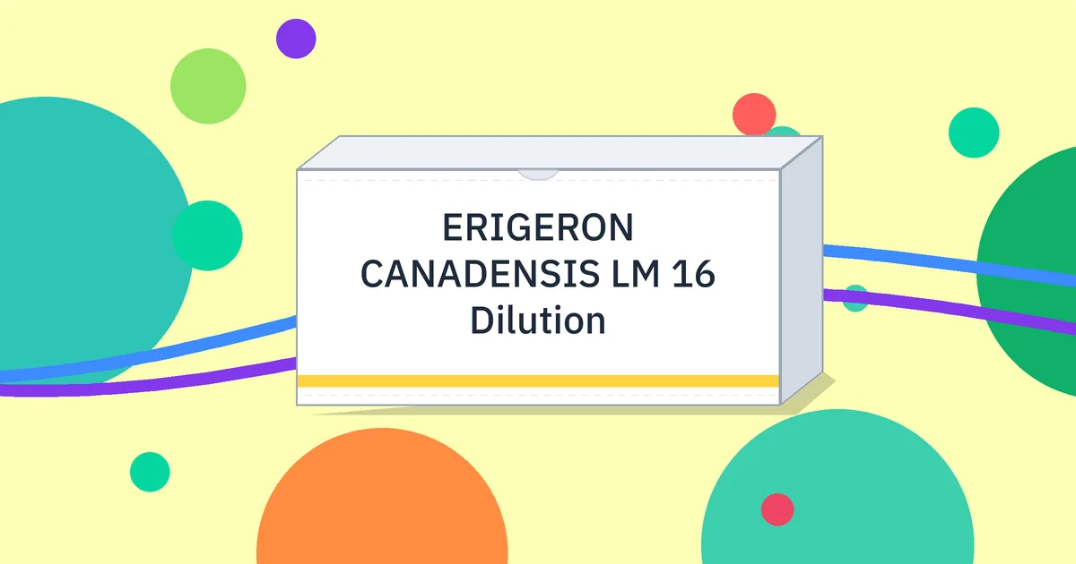 Symbolbild: Packung mit der Aufschrift ERIGERON CANADENSIS LM 16 Dilution (PZN 13478157) – Verfügbarkeit und Bezug in Apotheken in Frankfurt am Main