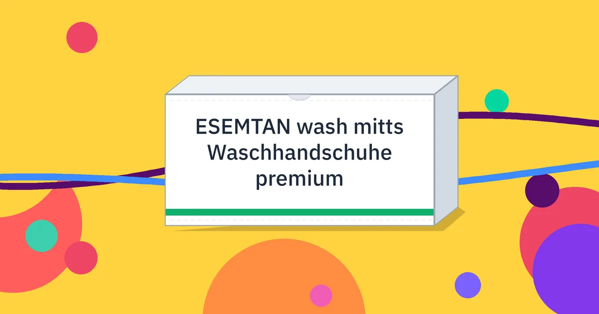 Symbolbild: Packung mit der Aufschrift ESEMTAN wash mitts Waschhandschuhe premium (PZN 19987440) – Verfügbarkeit und Bezug in Apotheken in Frankfurt am Main