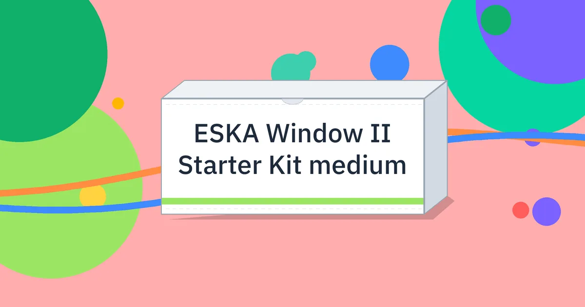 Symbolbild: Packung mit der Aufschrift ESKA Window II Starter Kit medium (PZN 06078457) – Verfügbarkeit und Bezug in Apotheken in Frankfurt am Main