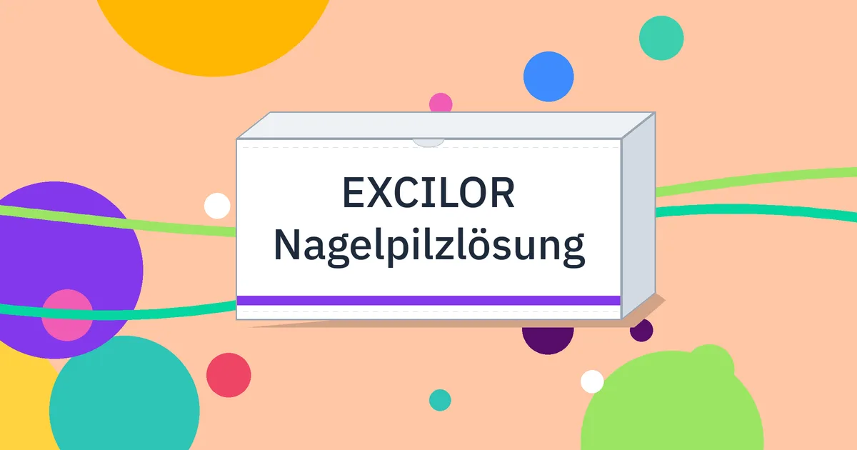 Symbolbild: Packung mit der Aufschrift EXCILOR Nagelpilzlösung (PZN 01629697) – Verfügbarkeit und Bezug in Apotheken in Frankfurt am Main