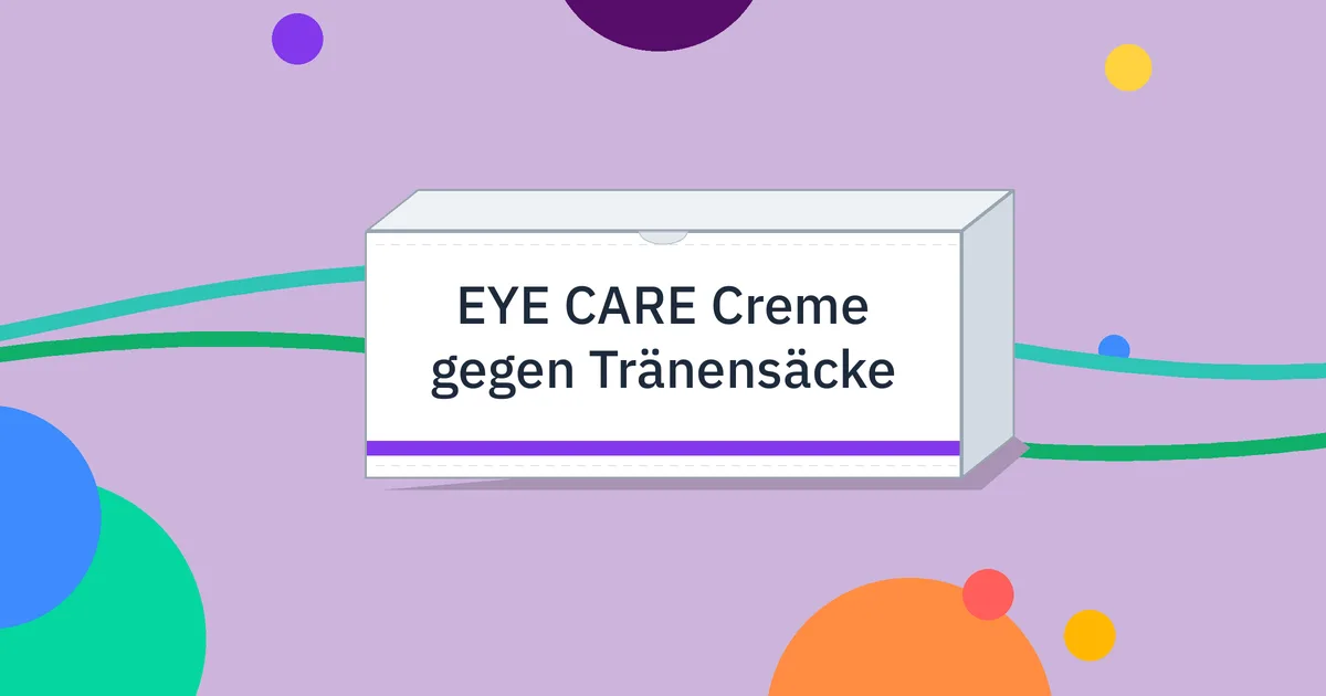 Symbolbild: Packung mit der Aufschrift EYE CARE Creme gegen Tränensäcke (PZN 00626308) – Verfügbarkeit und Bezug in Apotheken in Frankfurt am Main
