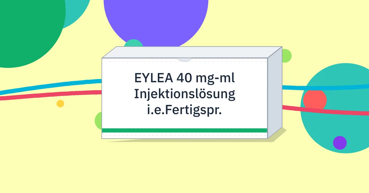 Symbolbild: Packung mit der Aufschrift EYLEA 40 mg-ml Injektionslösung i.e.Fertigspr. (PZN 16802440) – Verfügbarkeit und Bezug in Apotheken in Frankfurt am Main