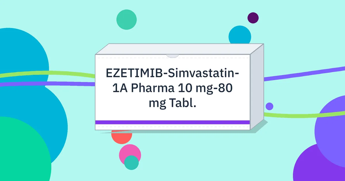Symbolbild: Packung mit der Aufschrift EZETIMIB-Simvastatin-1A Pharma 10 mg-80 mg Tabl. (PZN 13592143) – Verfügbarkeit und Bezug in Apotheken in Frankfurt am Main