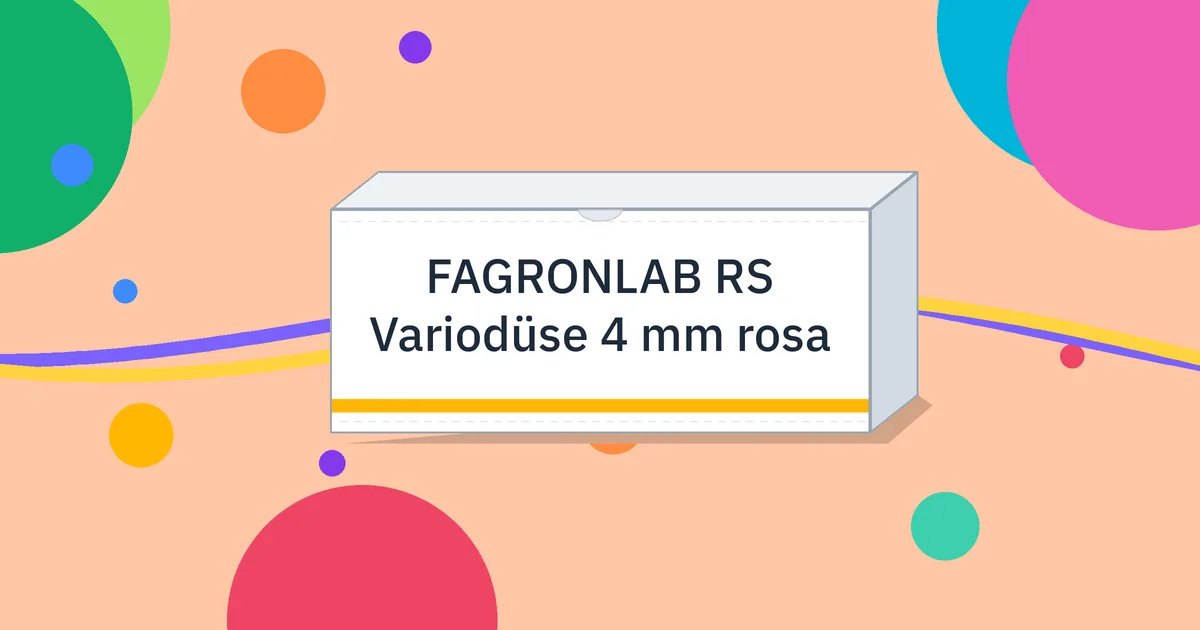 Symbolbild: Packung mit der Aufschrift FAGRONLAB RS Variodüse 4 mm rosa (PZN 20362337) – Verfügbarkeit und Bezug in Apotheken in Frankfurt am Main