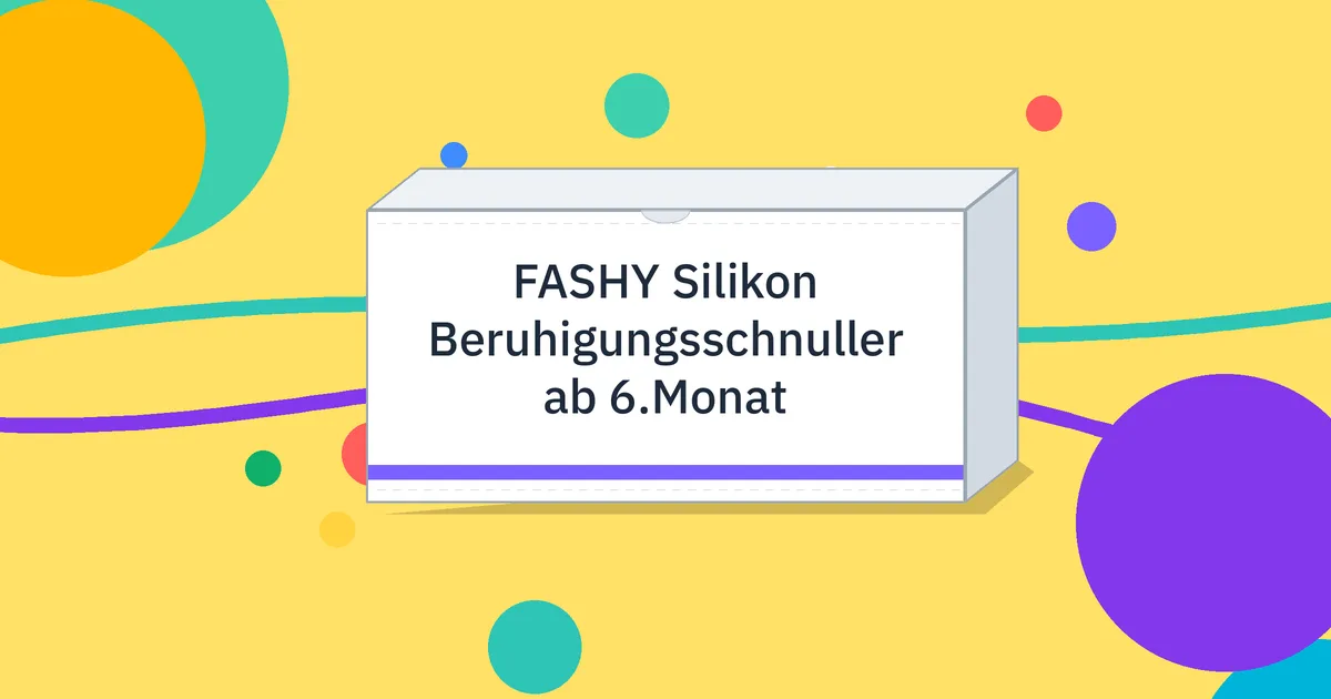 Symbolbild: Packung mit der Aufschrift FASHY Silikon Beruhigungsschnuller ab 6.Monat (PZN 04955925) – Verfügbarkeit und Bezug in Apotheken in Frankfurt am Main