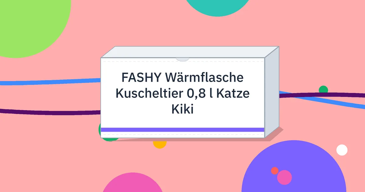 Symbolbild: Packung mit der Aufschrift FASHY Wärmflasche Kuscheltier 0,8 l Katze Kiki (PZN 17246426) – Verfügbarkeit und Bezug in Apotheken in Frankfurt am Main