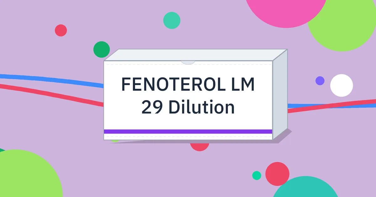 Symbolbild: Packung mit der Aufschrift FENOTEROL LM 29 Dilution (PZN 12847316) – Verfügbarkeit und Bezug in Apotheken in Frankfurt am Main