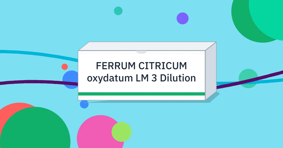 Symbolbild: Packung mit der Aufschrift FERRUM CITRICUM oxydatum LM 3 Dilution (PZN 12848310) – Verfügbarkeit und Bezug in Apotheken in Frankfurt am Main