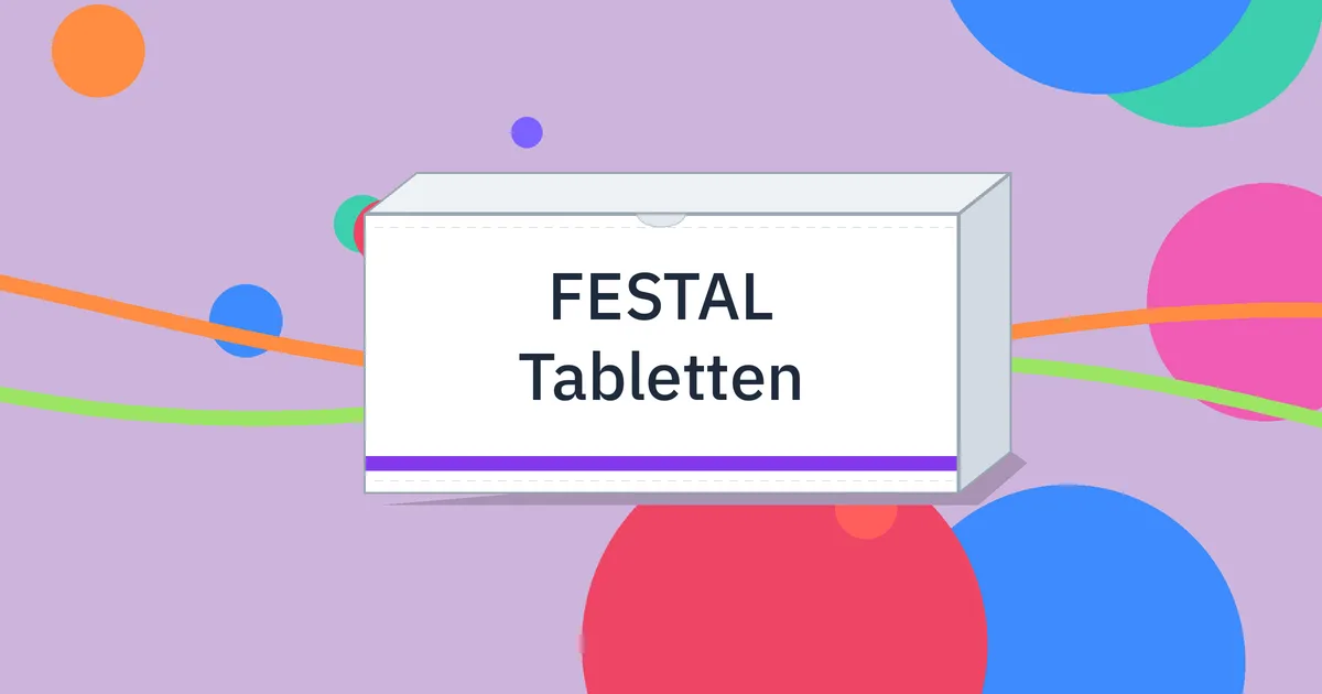 Symbolbild: Packung mit der Aufschrift FESTAL Tabletten (PZN 20288032) – Verfügbarkeit und Bezug in Apotheken in Frankfurt am Main