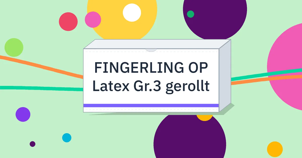 Symbolbild: Packung mit der Aufschrift FINGERLING OP Latex Gr.3 gerollt (PZN 03161034) – Verfügbarkeit und Bezug in Apotheken in Frankfurt am Main
