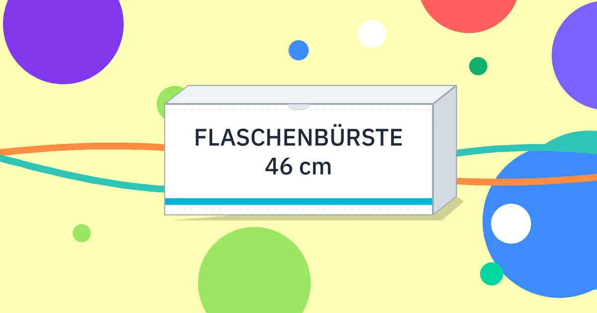 Symbolbild: Packung mit der Aufschrift FLASCHENBÜRSTE 46 cm (PZN 14243284) – Verfügbarkeit und Bezug in Apotheken in Frankfurt am Main