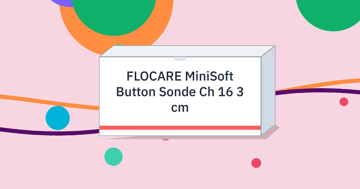 Symbolbild: Packung mit der Aufschrift FLOCARE MiniSoft Button Sonde Ch 16 3 cm (PZN 16019208) – Verfügbarkeit und Bezug in Apotheken in Frankfurt am Main