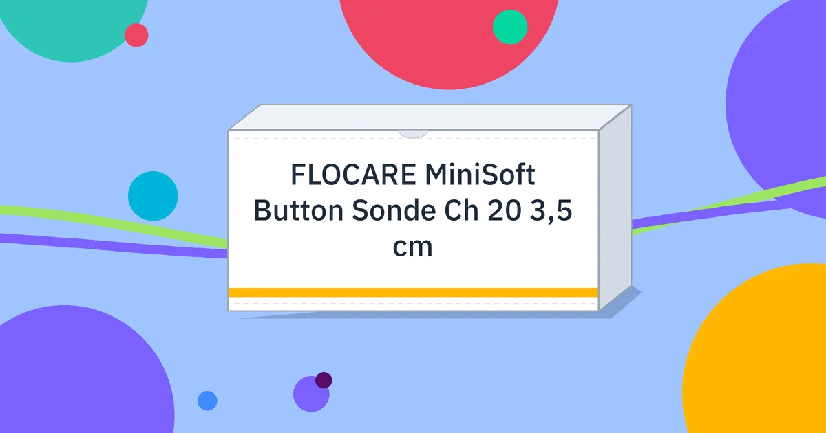 Symbolbild: Packung mit der Aufschrift FLOCARE MiniSoft Button Sonde Ch 20 3,5 cm (PZN 16019668) – Verfügbarkeit und Bezug in Apotheken in Frankfurt am Main