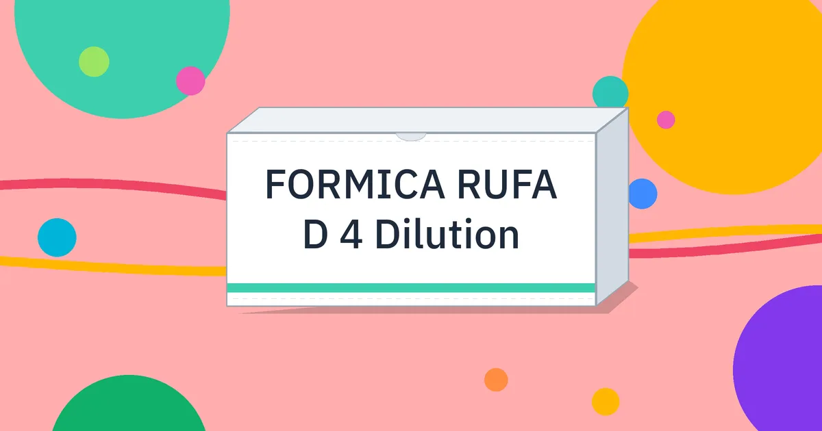 Symbolbild: Packung mit der Aufschrift FORMICA RUFA D 4 Dilution (PZN 02613959) – Verfügbarkeit und Bezug in Apotheken in Frankfurt am Main