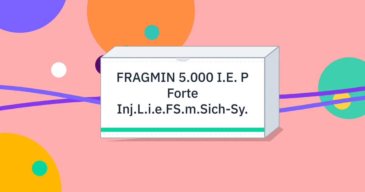 Symbolbild: Packung mit der Aufschrift FRAGMIN 5.000 I.E. P Forte Inj.L.i.e.FS.m.Sich-Sy. (PZN 09927738) – Verfügbarkeit und Bezug in Apotheken in Frankfurt am Main