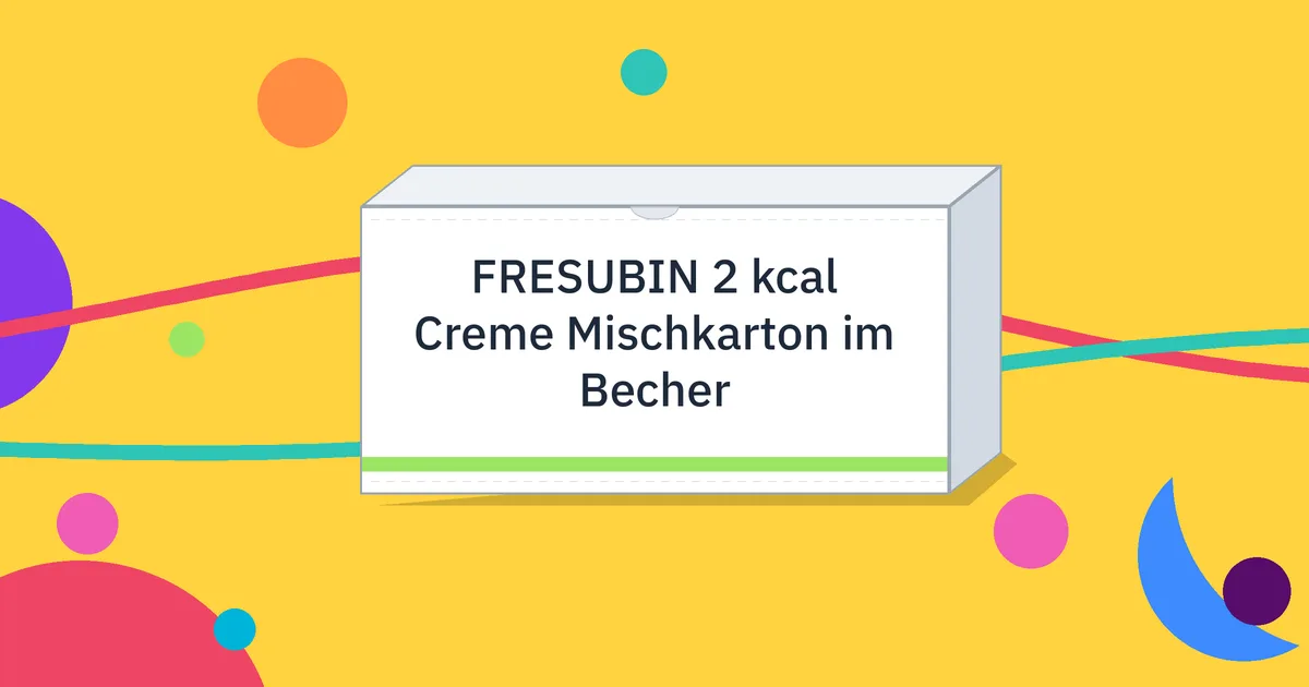 Symbolbild: Packung mit der Aufschrift FRESUBIN 2 kcal Creme Mischkarton im Becher (PZN 17532095) – Verfügbarkeit und Bezug in Apotheken in Frankfurt am Main