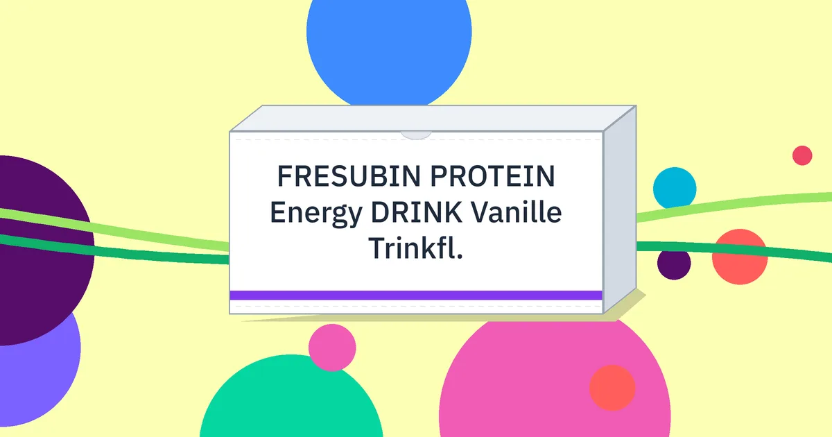 Symbolbild: Packung mit der Aufschrift FRESUBIN PROTEIN Energy DRINK Vanille Trinkfl. (PZN 20191404) – Verfügbarkeit und Bezug in Apotheken in Frankfurt am Main