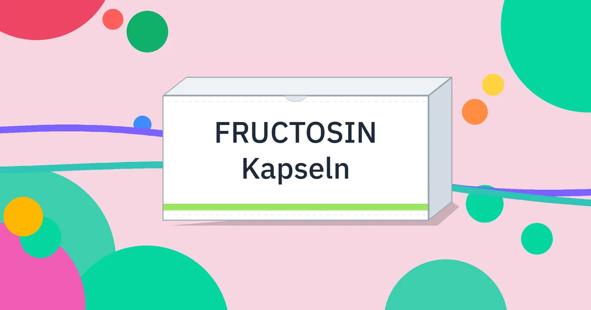 Symbolbild: Packung mit der Aufschrift FRUCTOSIN Kapseln (PZN 14144228) – Verfügbarkeit und Bezug in Apotheken in Frankfurt am Main