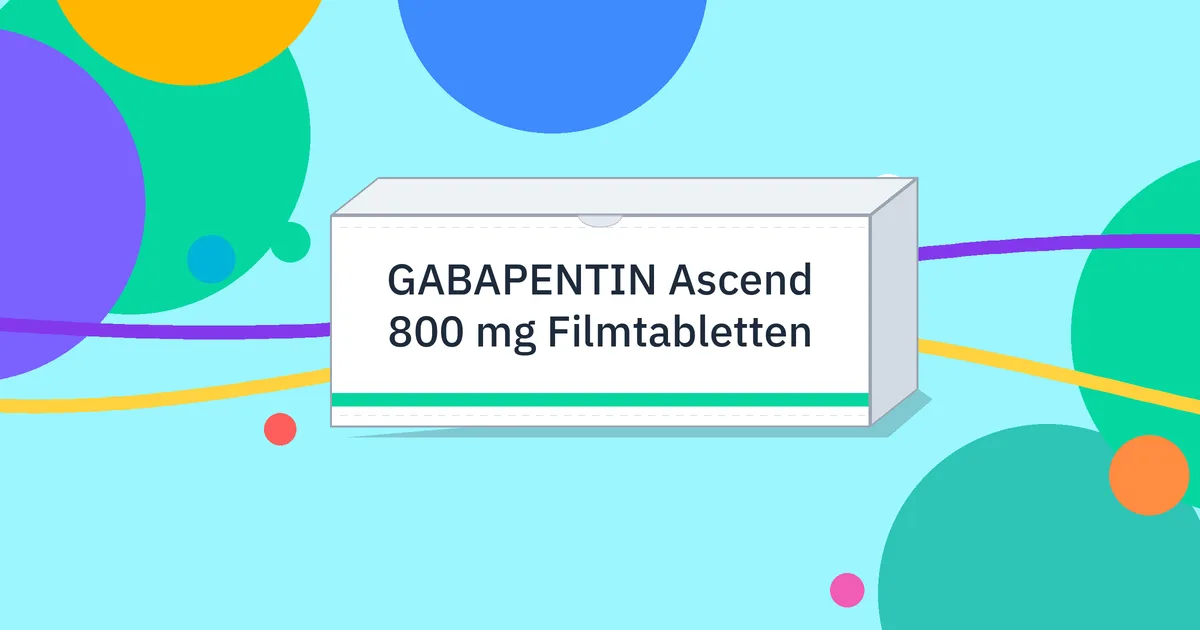 Symbolbild: Packung mit der Aufschrift GABAPENTIN Ascend 800 mg Filmtabletten (PZN 18325501) – Verfügbarkeit und Bezug in Apotheken in Frankfurt am Main