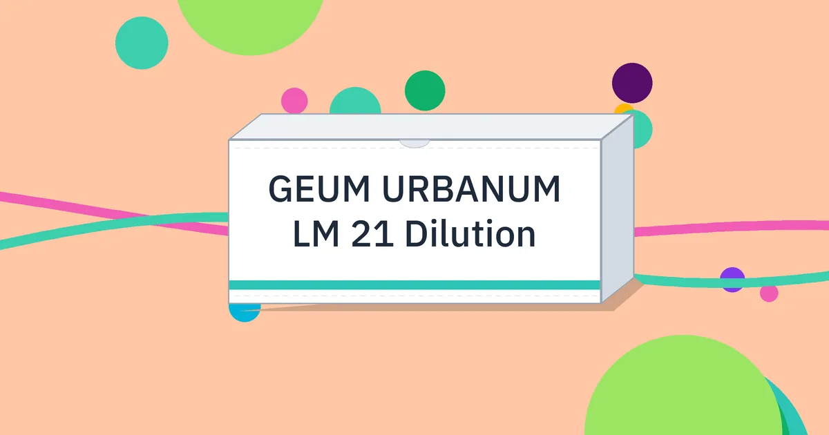 Symbolbild: Packung mit der Aufschrift GEUM URBANUM LM 21 Dilution (PZN 13543831) – Verfügbarkeit und Bezug in Apotheken in Frankfurt am Main