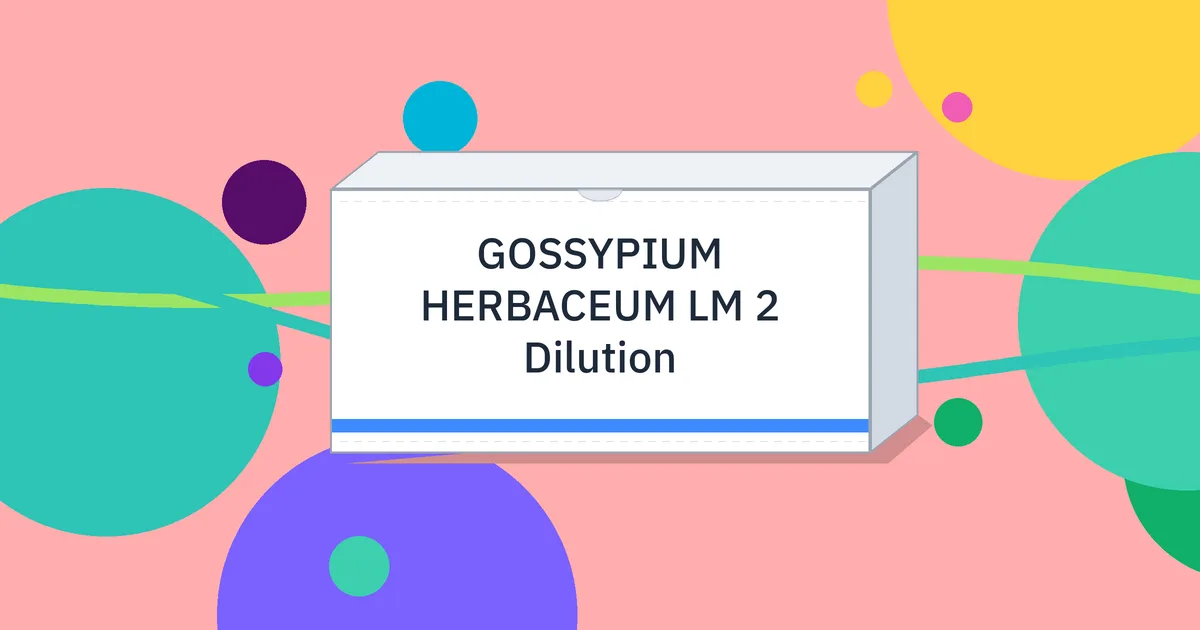 Symbolbild: Packung mit der Aufschrift GOSSYPIUM HERBACEUM LM 2 Dilution (PZN 13545474) – Verfügbarkeit und Bezug in Apotheken in Frankfurt am Main