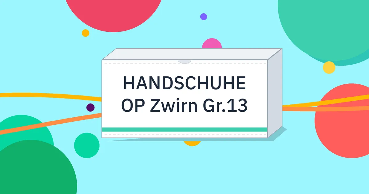 Symbolbild: Packung mit der Aufschrift HANDSCHUHE OP Zwirn Gr.13 (PZN 01727945) – Verfügbarkeit und Bezug in Apotheken in Frankfurt am Main