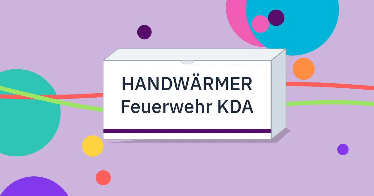 Symbolbild: Packung mit der Aufschrift HANDWÄRMER Feuerwehr KDA (PZN 19229917) – Verfügbarkeit und Bezug in Apotheken in Frankfurt am Main