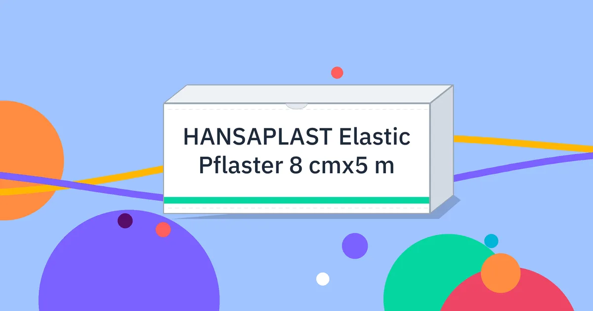 Symbolbild: Packung mit der Aufschrift HANSAPLAST Elastic Pflaster 8 cmx5 m (PZN 08882809) – Verfügbarkeit und Bezug in Apotheken in Frankfurt am Main
