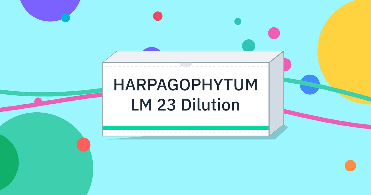 Symbolbild: Packung mit der Aufschrift HARPAGOPHYTUM LM 23 Dilution (PZN 13550825) – Verfügbarkeit und Bezug in Apotheken in Frankfurt am Main
